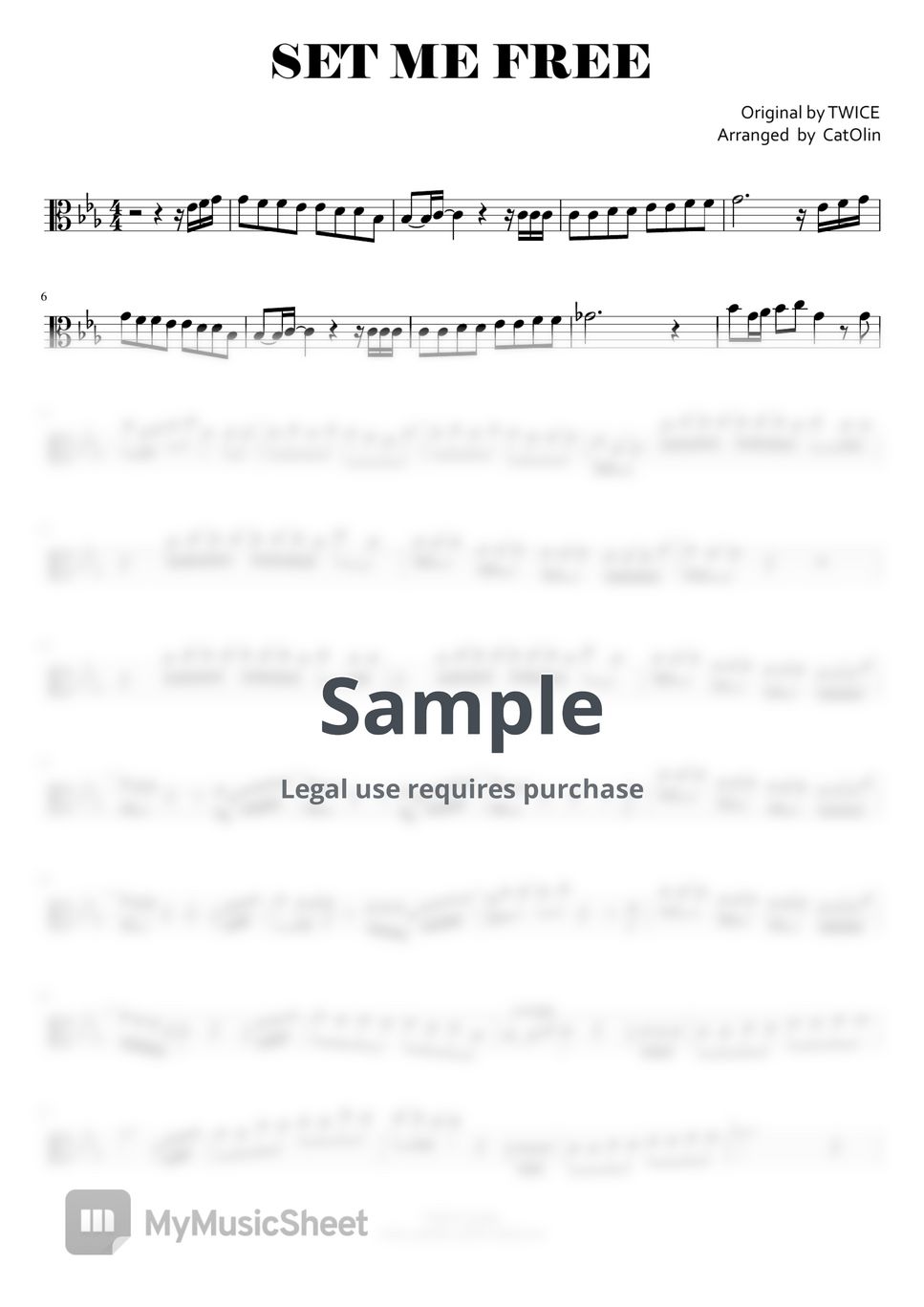 트와이스 - SET ME FREE (비올라 ver.) Sheet Music by 캣올린CatOlin