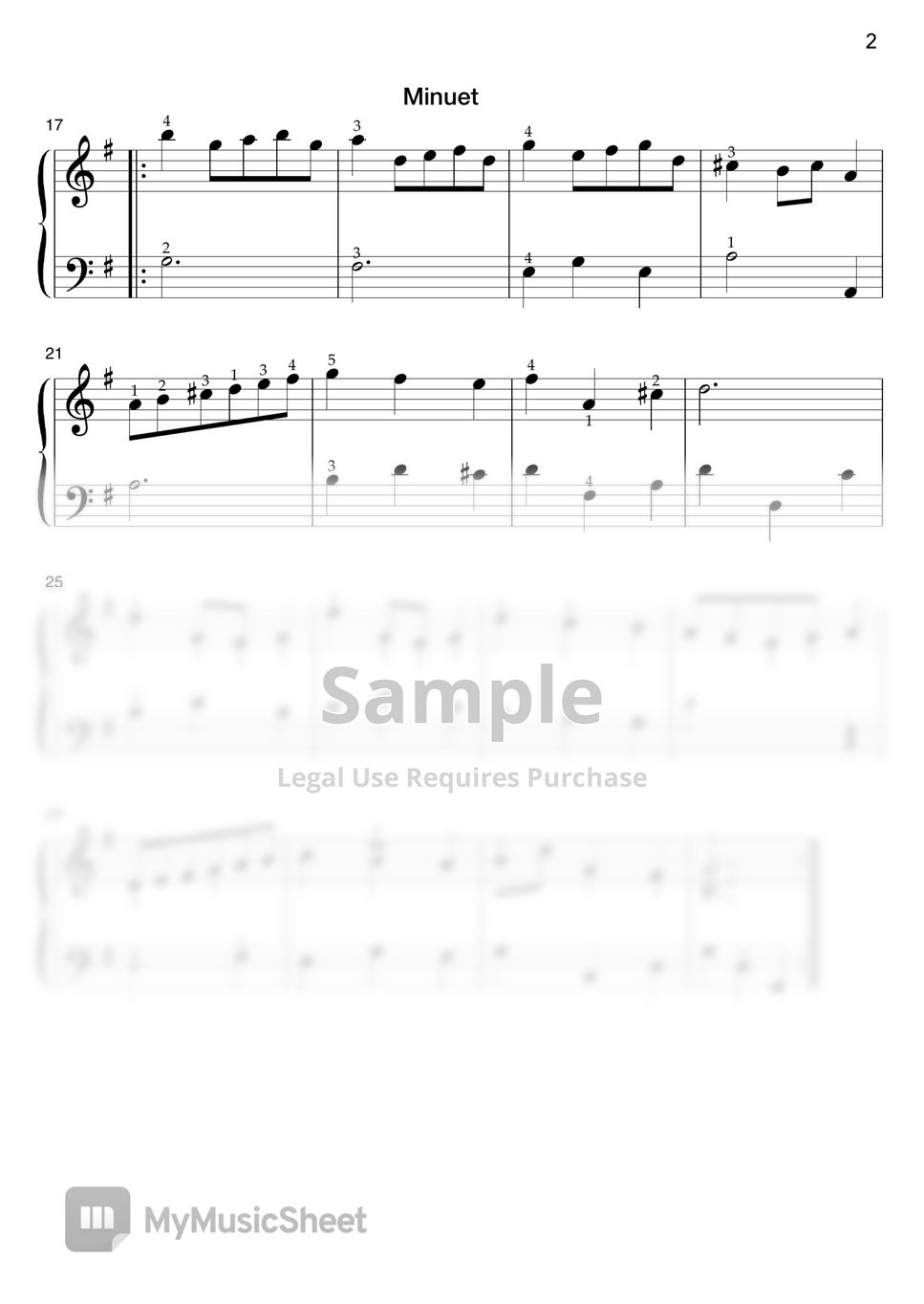 Christian Petzold - Minuet G Major, BWV Anh. 114 (Bach) Sheet Music by ...