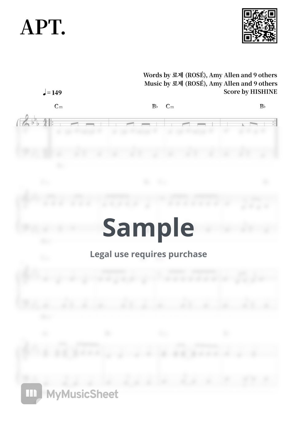 ROSÉ, Bruno Mars - APT. Sheets by HISHINE