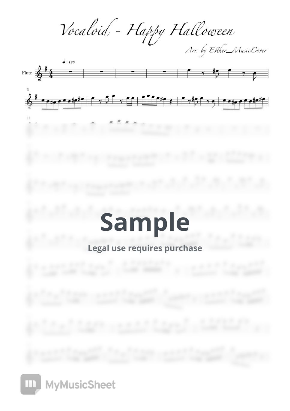 Junky & 鏡音リン - Happy Halloween Sheet Music by Esther_MusicCover