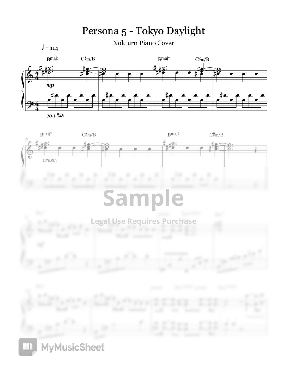 Persona 5 - Tokyo Daylight Sheet Music