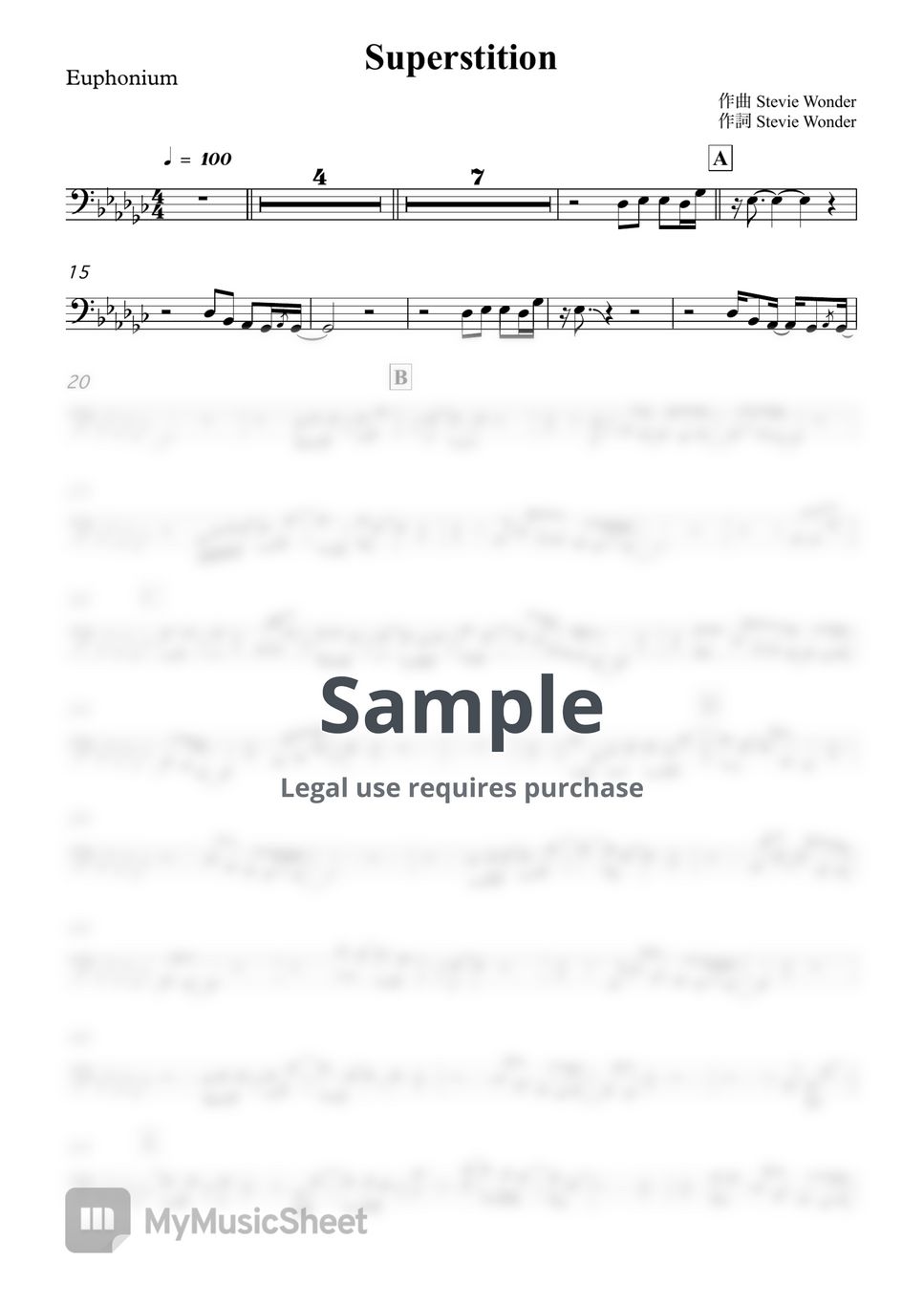 Stevie Wonder - Superstition Sheets by tsubasa