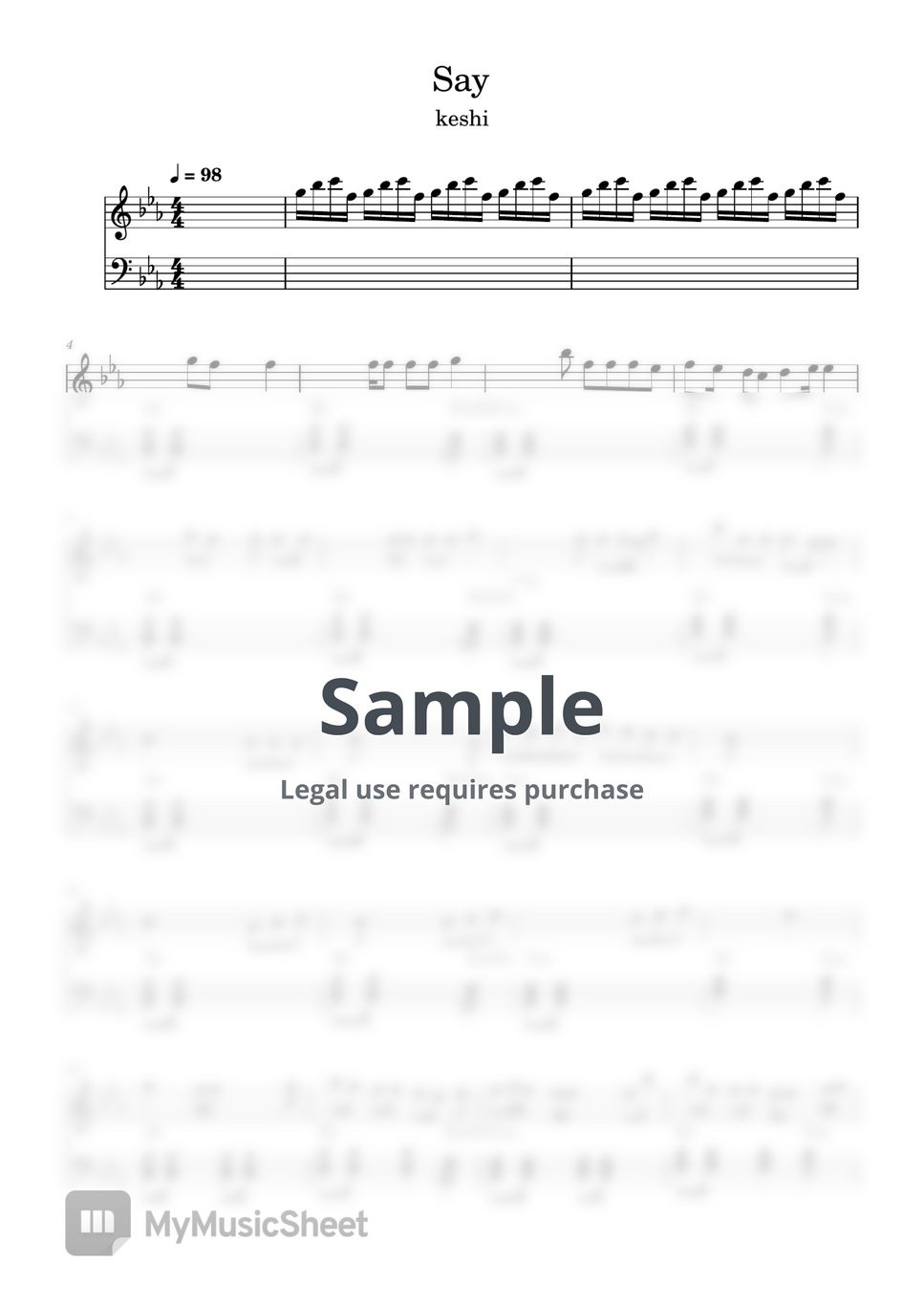 keshi - Say Sheet Music by Will Adagio
