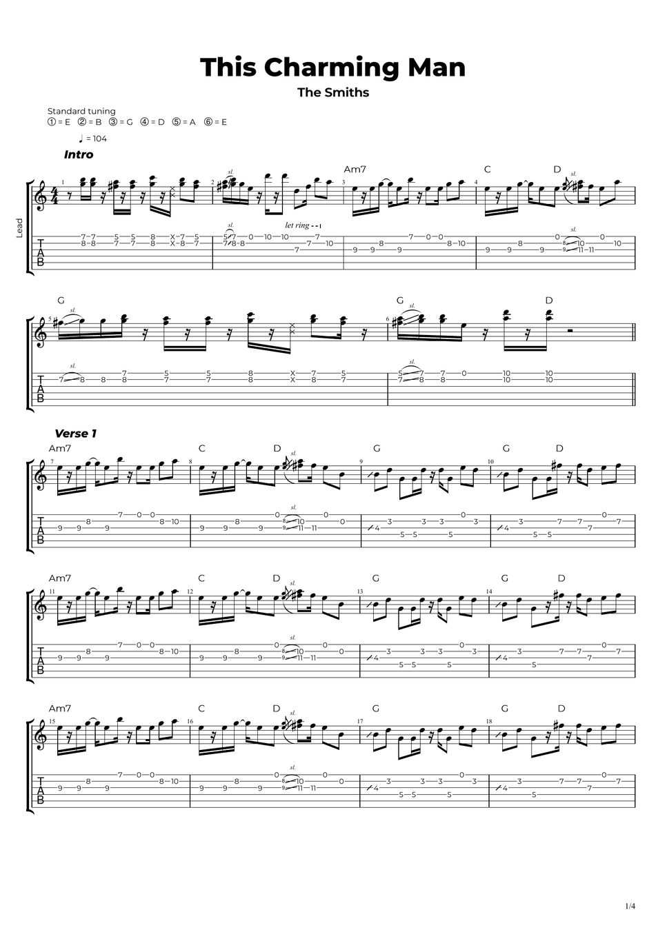 The Smiths - This Charming Man Sheets by Nikola Gugoski