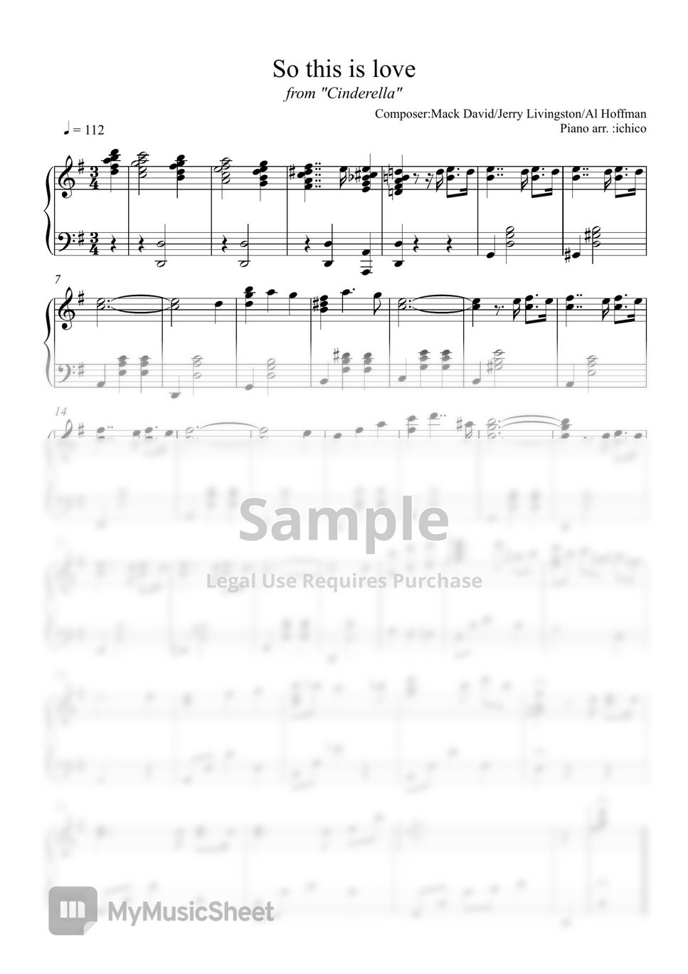 Disney - So this is love ("Cinderella") 악보 by ichico