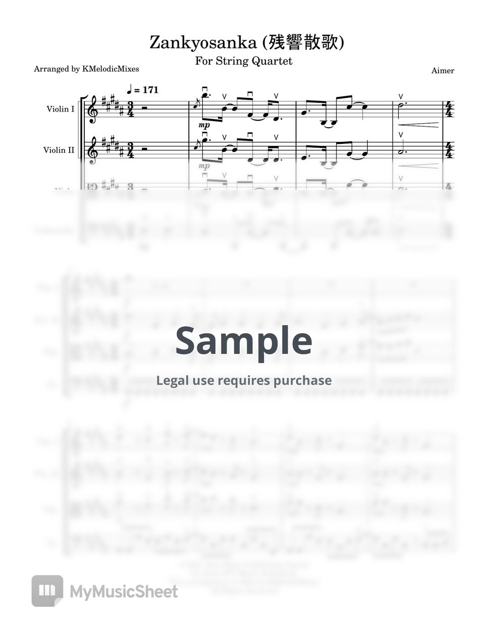 Aimer - Demon Slayer Season 2 OP - Zankyosanka (残響散歌) - String Quartet ...