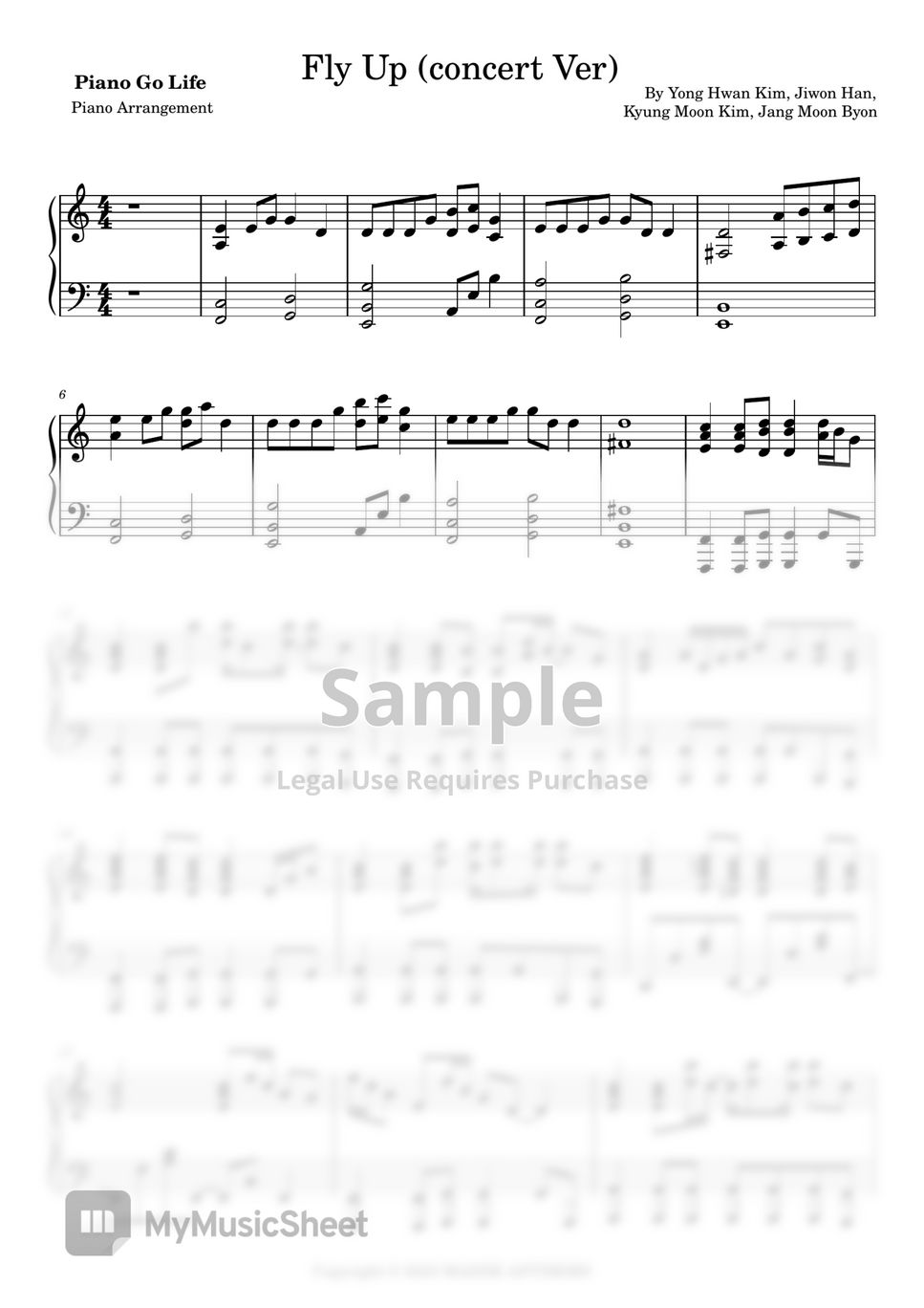 Hwang Chang Young (feat.door) - Fly Up Sheet Music by Piano Go Life