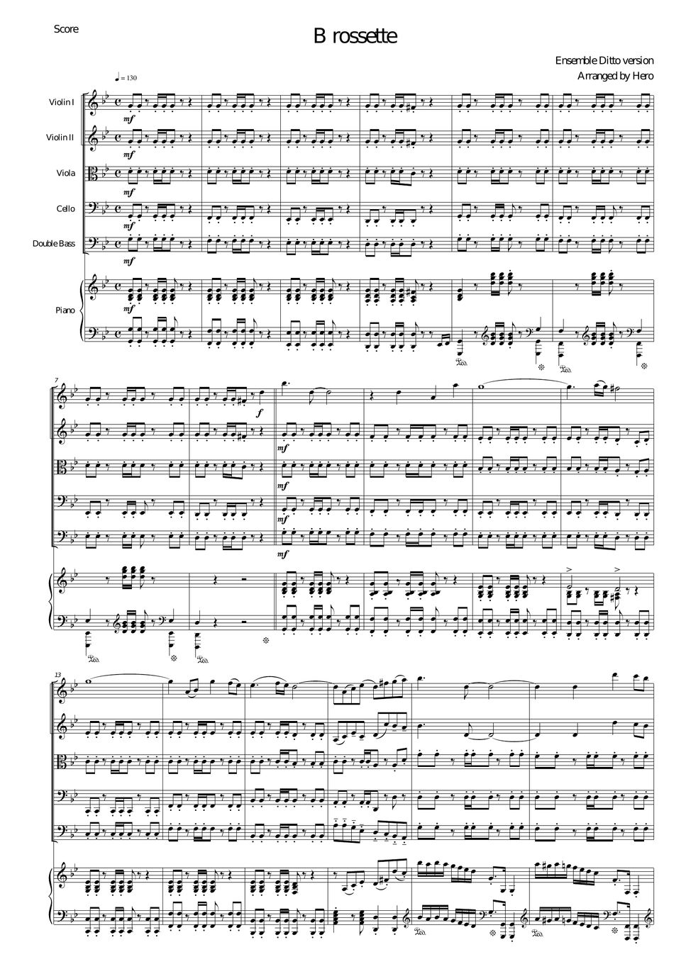 Suejin Kim - B rossette(Ensemble Ditto ver.) (하얀거탑 OST) Sheet by SzHr