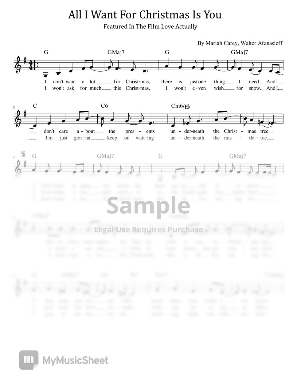 Mariah Carey, Walter Afanasieff - All I Want For Christmas Is You ...