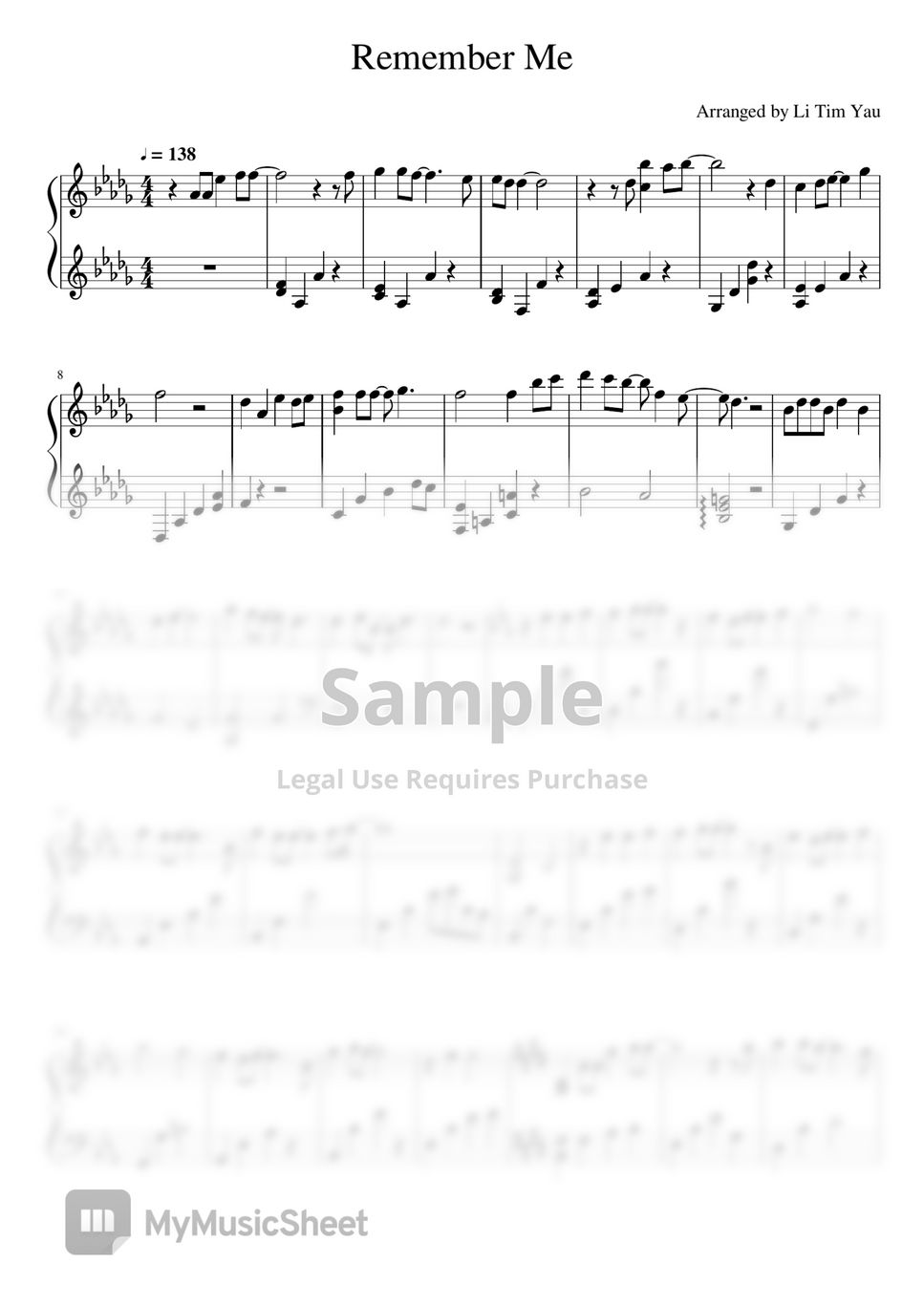 Gummy(거미) - Remember Me (Hotel Del Luna OST Part.7) โน้ตเพลง by Li Tim Yau
