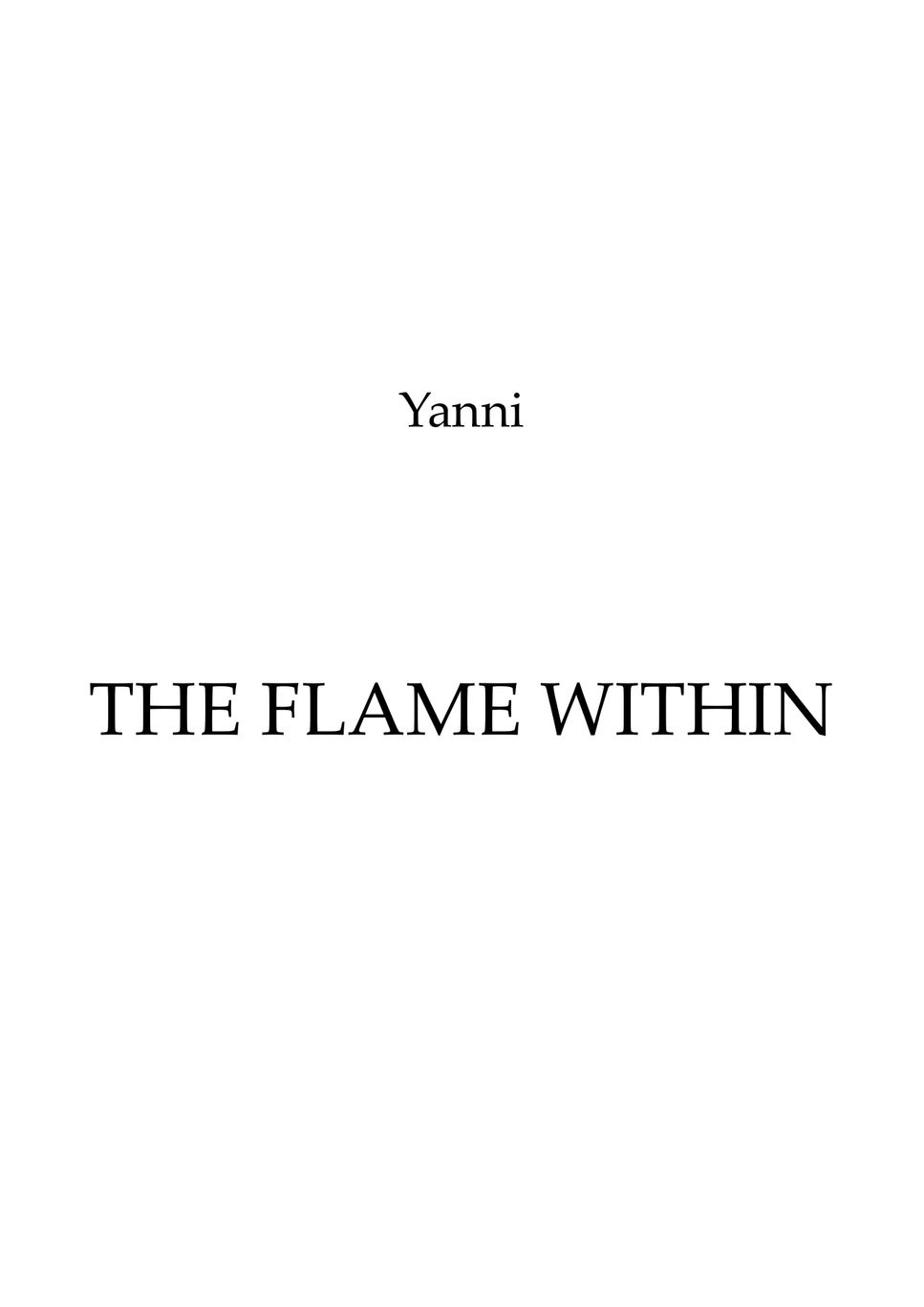 Yanni - The Flame Within (官方尊享版) 악보 by Yun Wen