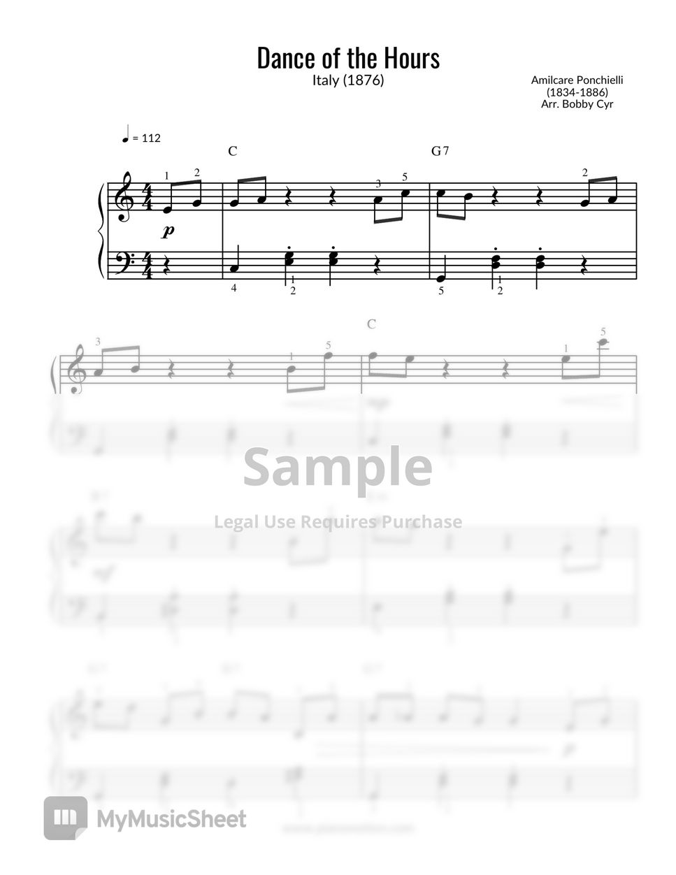 Amilcare Ponchielli - Dance of the Hours (Piano Solo) 악보 by Piano Notion