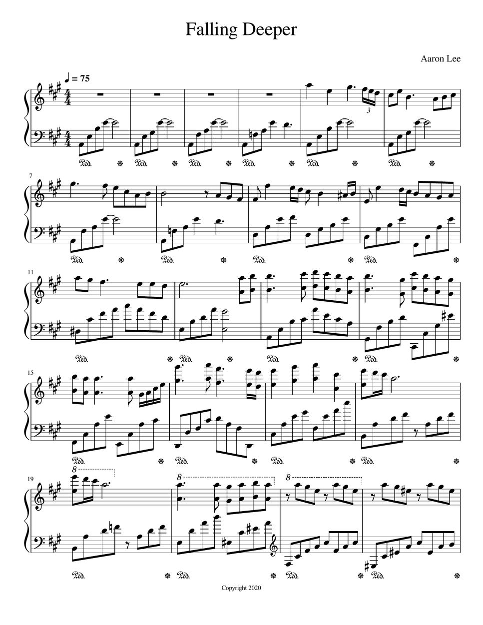 Aaron Lee - Falling Deeper Sheets