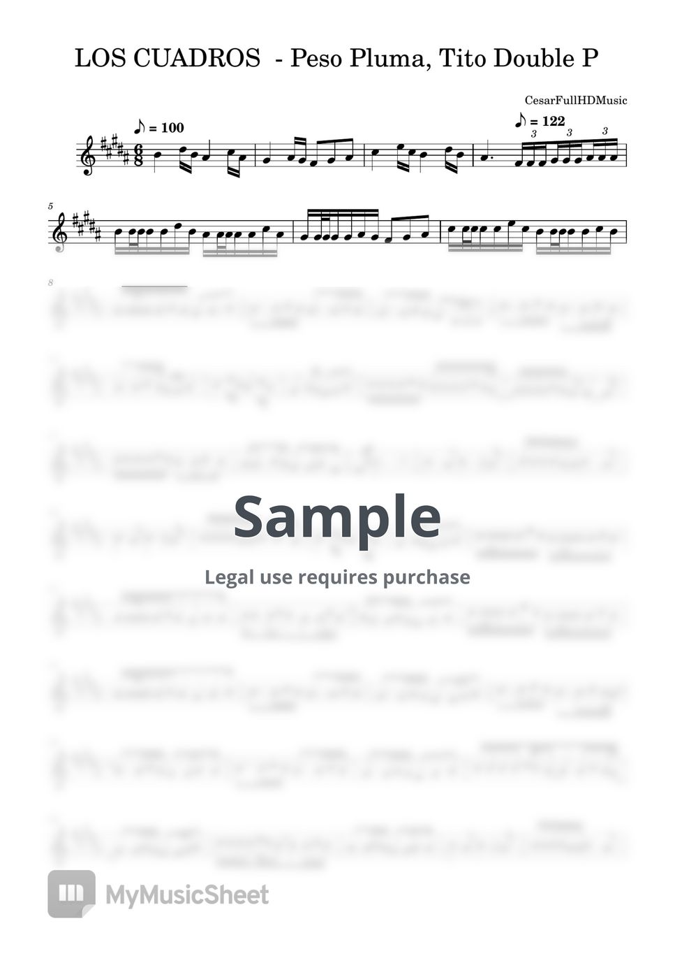 Peso Pluma, Tito Double P - LOS CUADROS Sheets