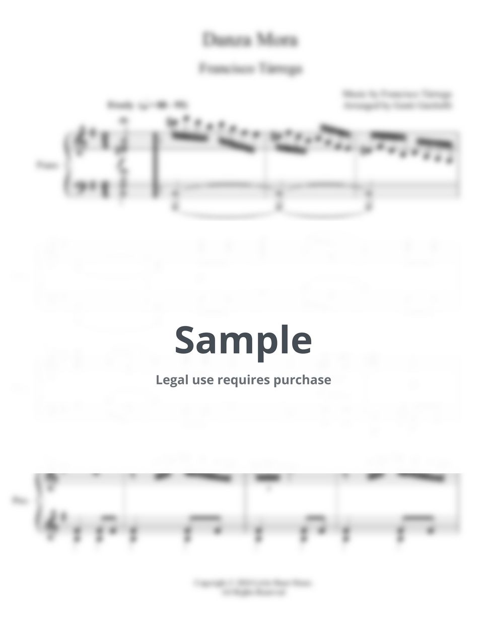 Francisco Tárrega - Danza Mora 악보 by Genti Guxholli