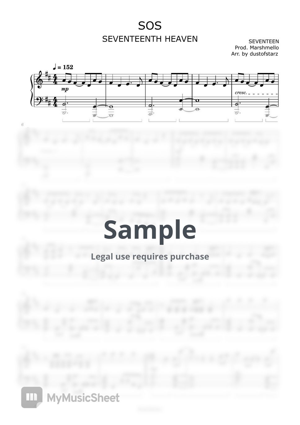 SEVENTEEN - SOS Sheet Music by dustofstarz