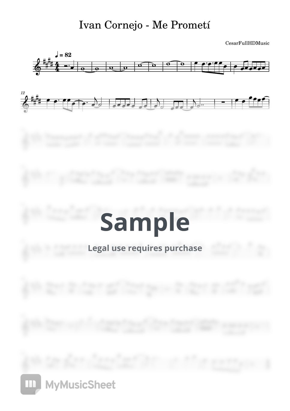 Ivan Cornejo - Me Prometí Sheet Music