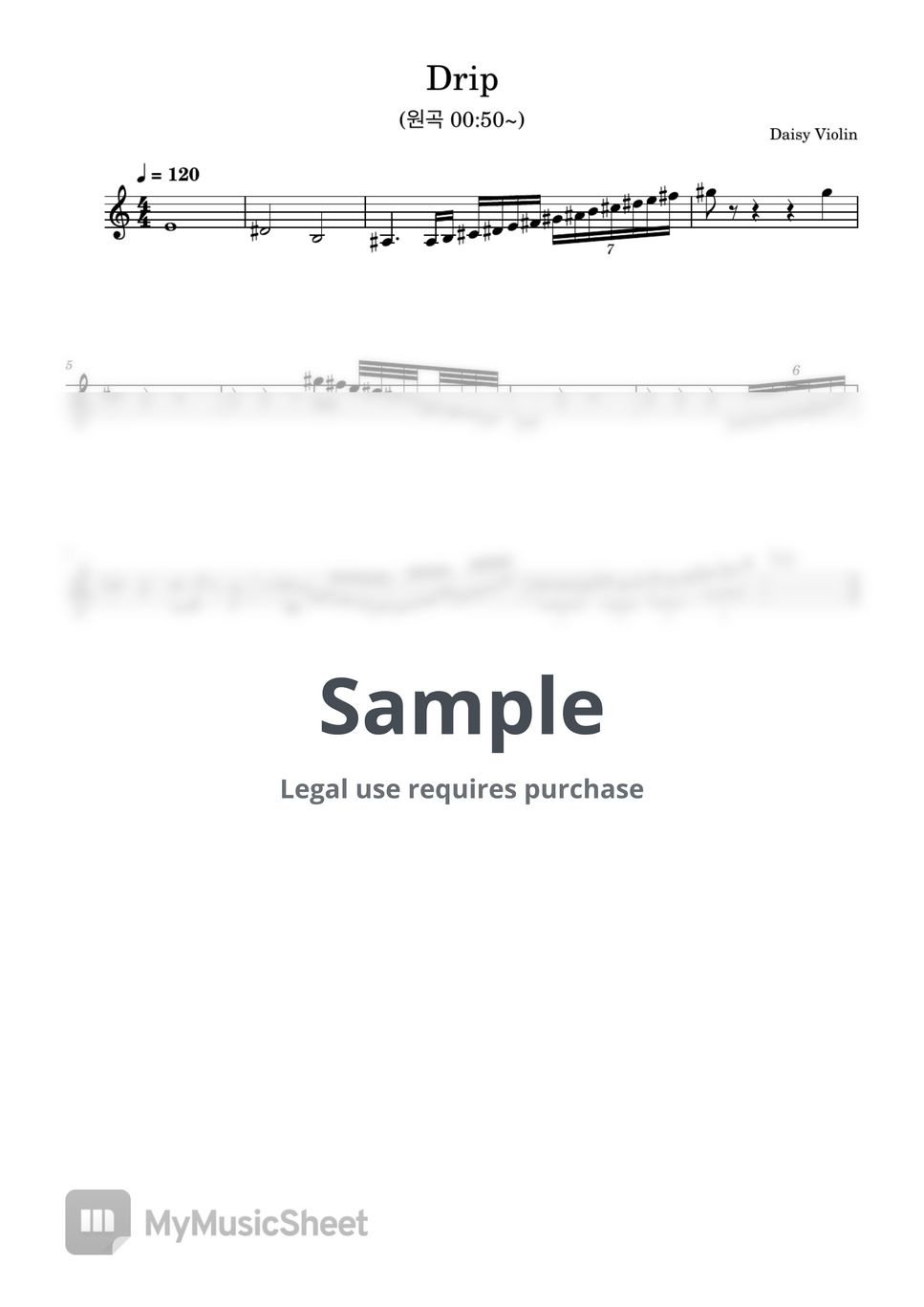 BABYMONSTER - Drip (Violin Solo Improv) 악보 by Daisy Violin