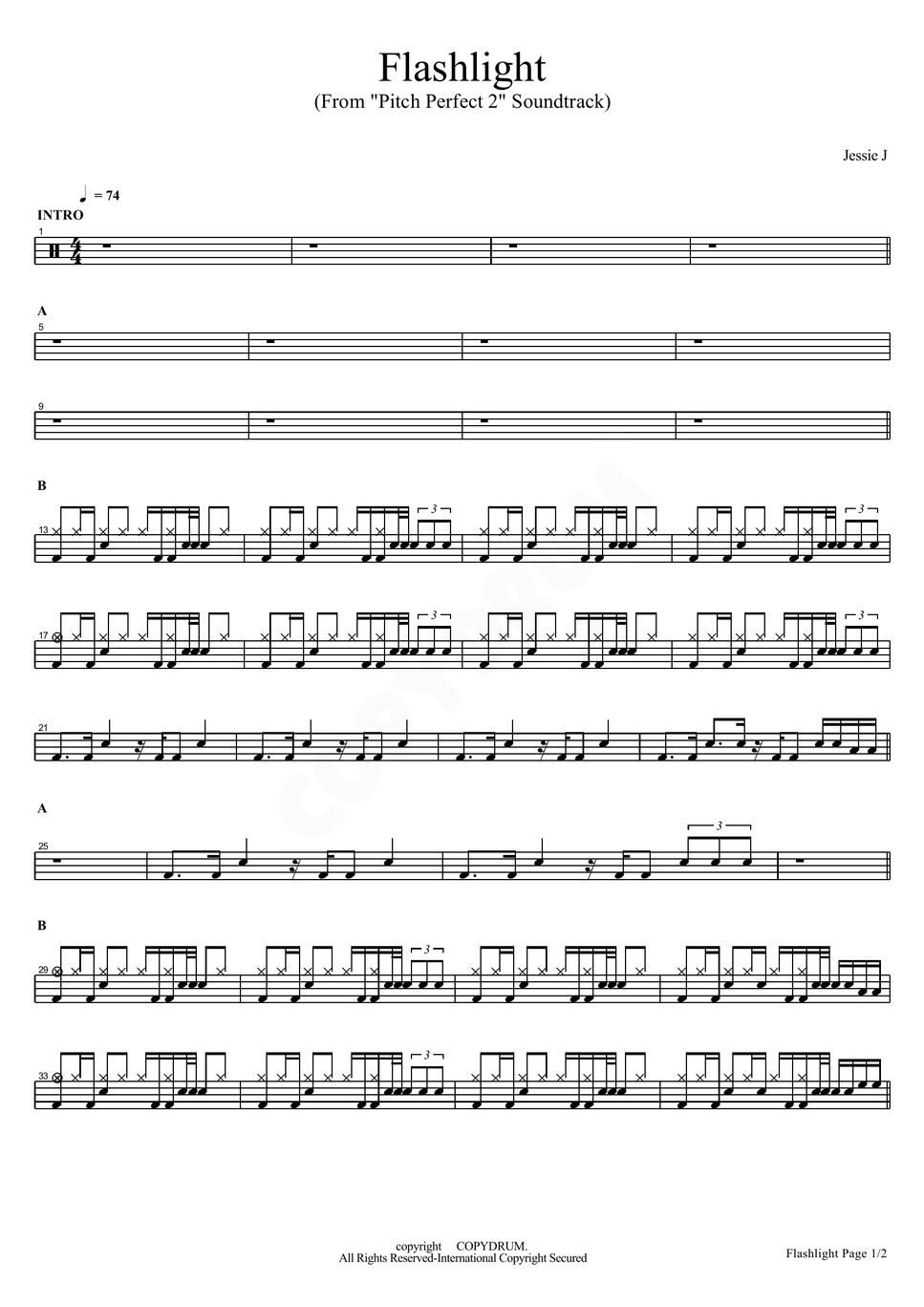 Jessie J - Flashlight Sheets by COPYDRUM