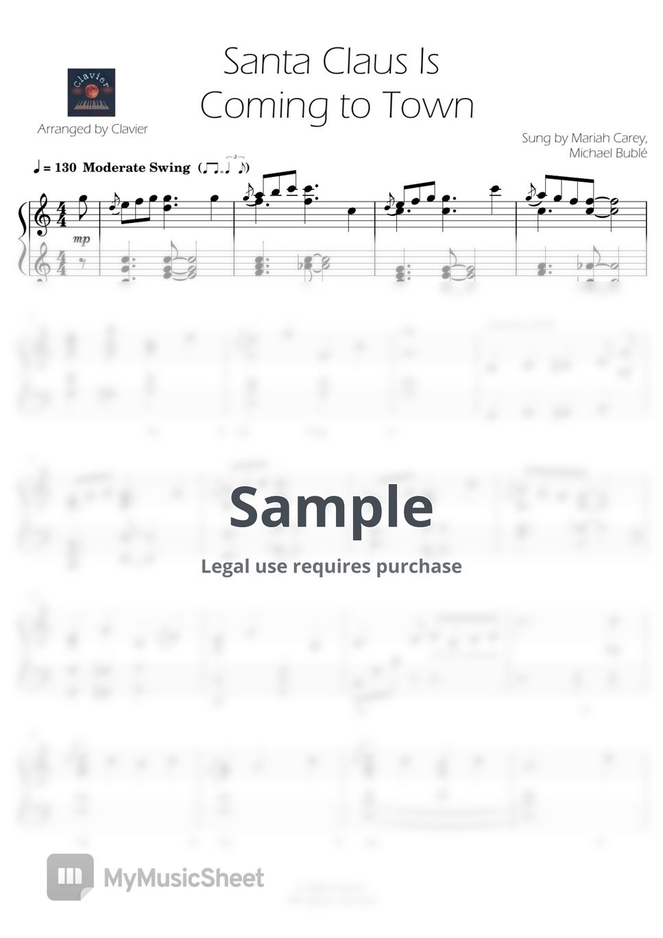 Christmas - Santa Claus is Coming To Town 악보 by Clavier