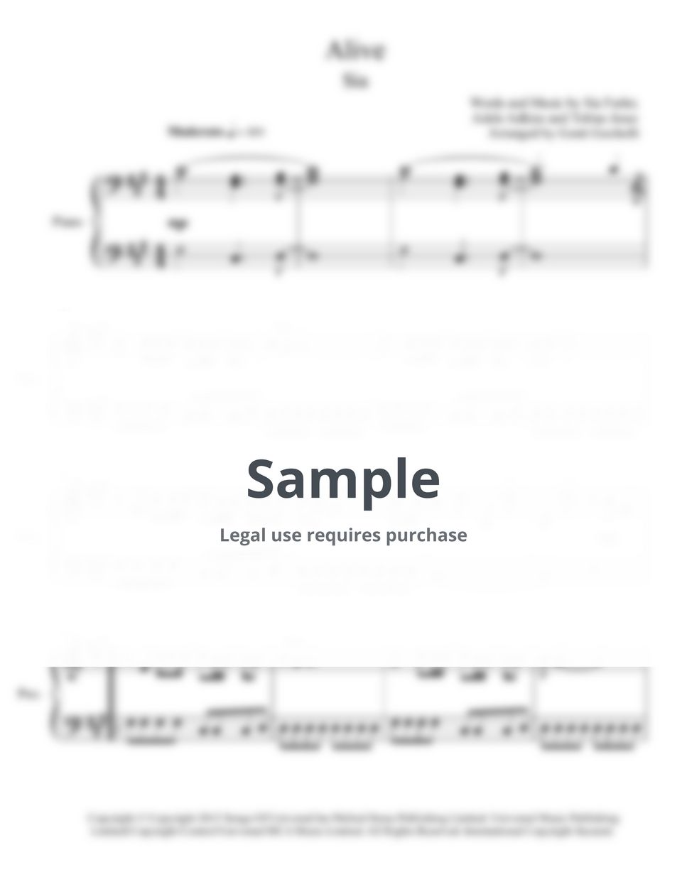 Sia - Alive 악보 by Genti Guxholli