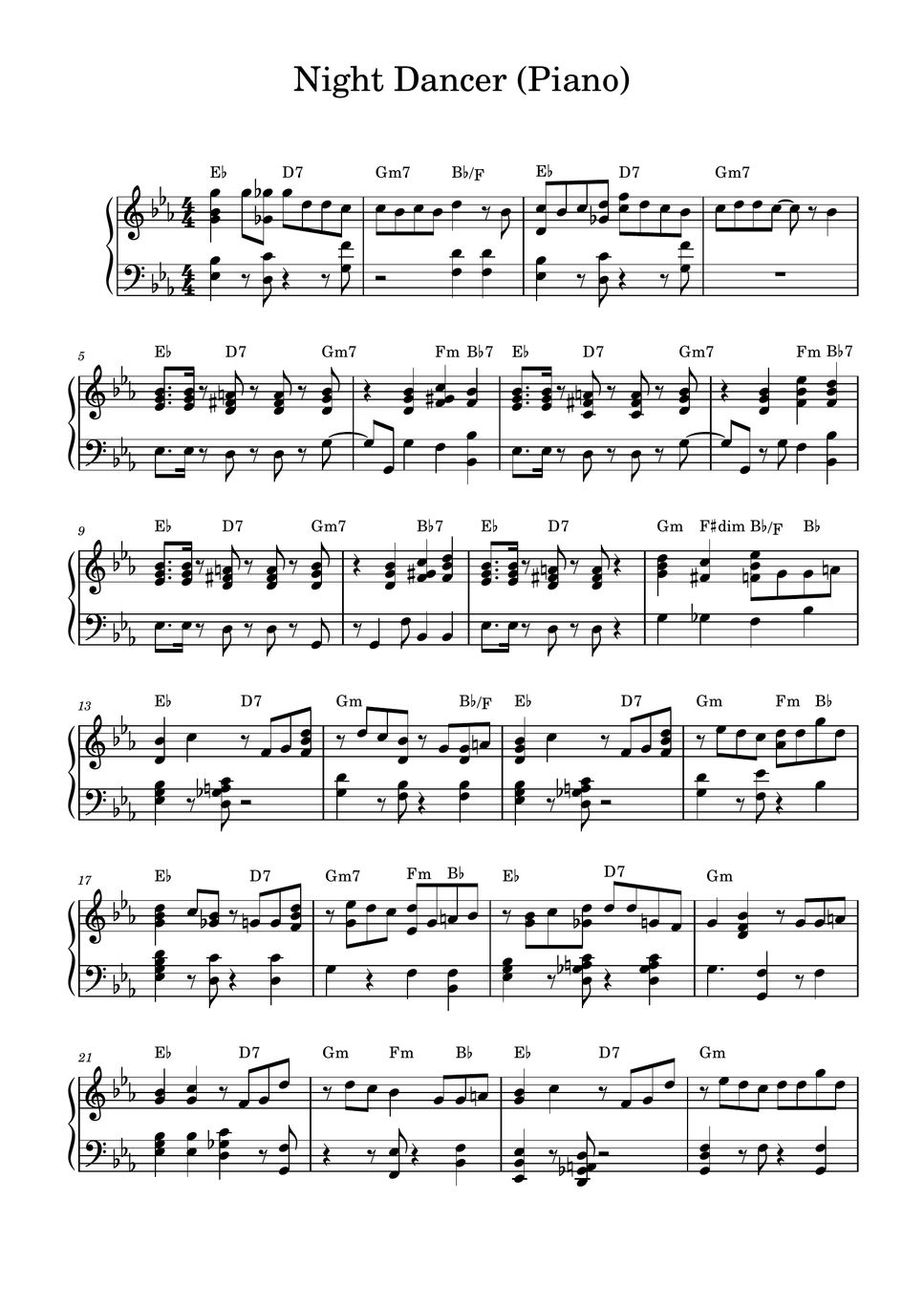 Imase - Night Dancer (피아노 악보) Sheets by Hye Z