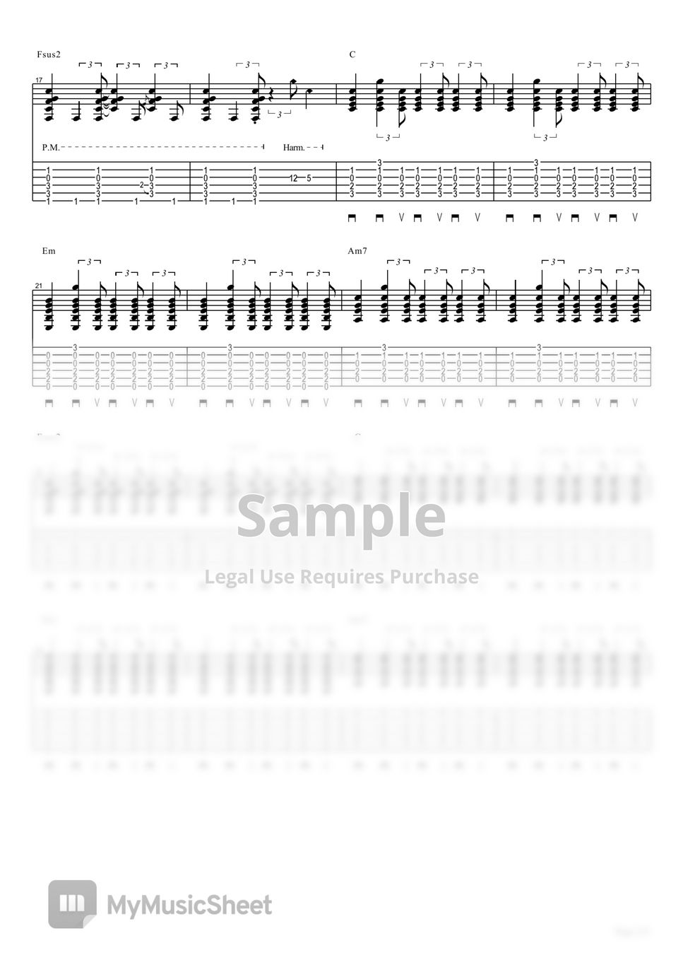 V (BTS) - Sweet Night [이태원클라쓰OST] 악보 by RamiGuitar