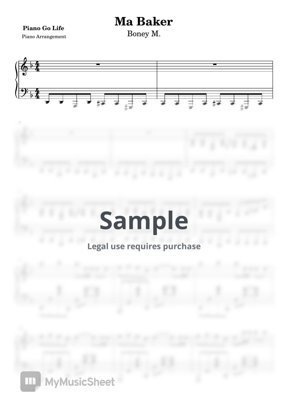 Boney M. - Ma Baker 악보 by Piano Go Life