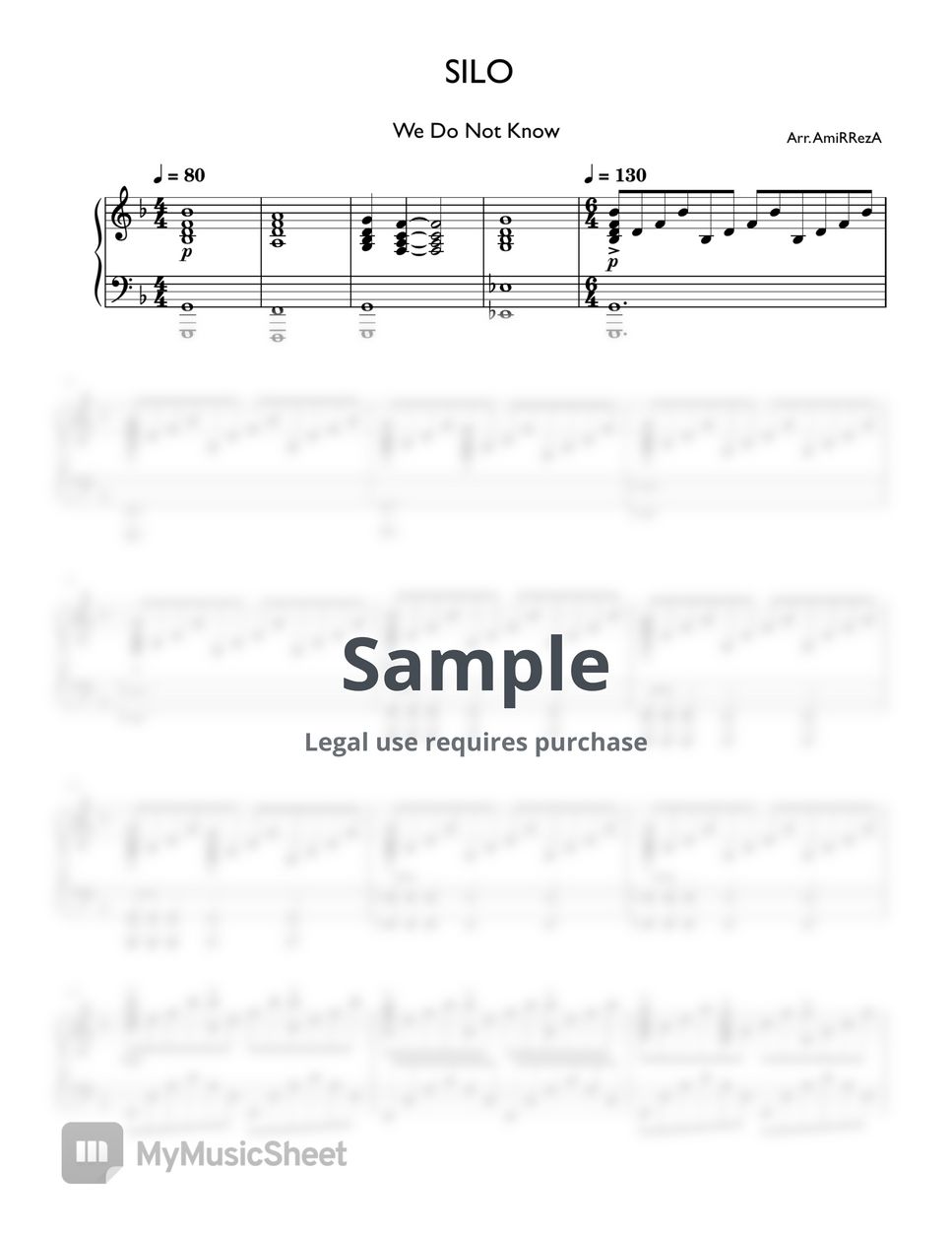 Atli Örvarsson - We Do Not Know(SILO) Sheet Music by AmiRRezA