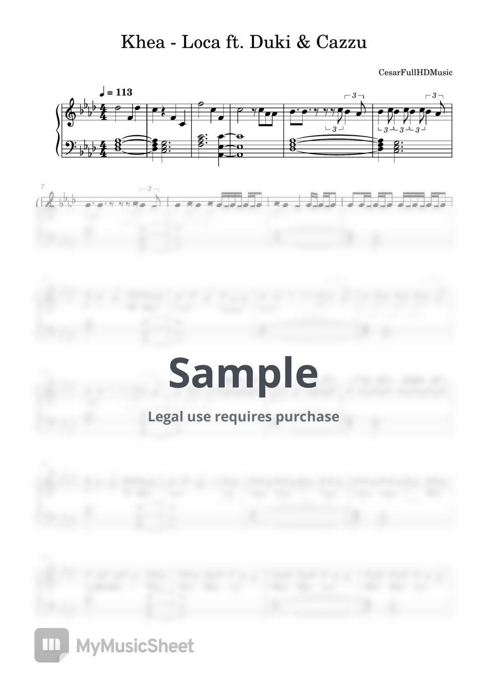 Khea ft. Duki & Cazzu - Loca 악보