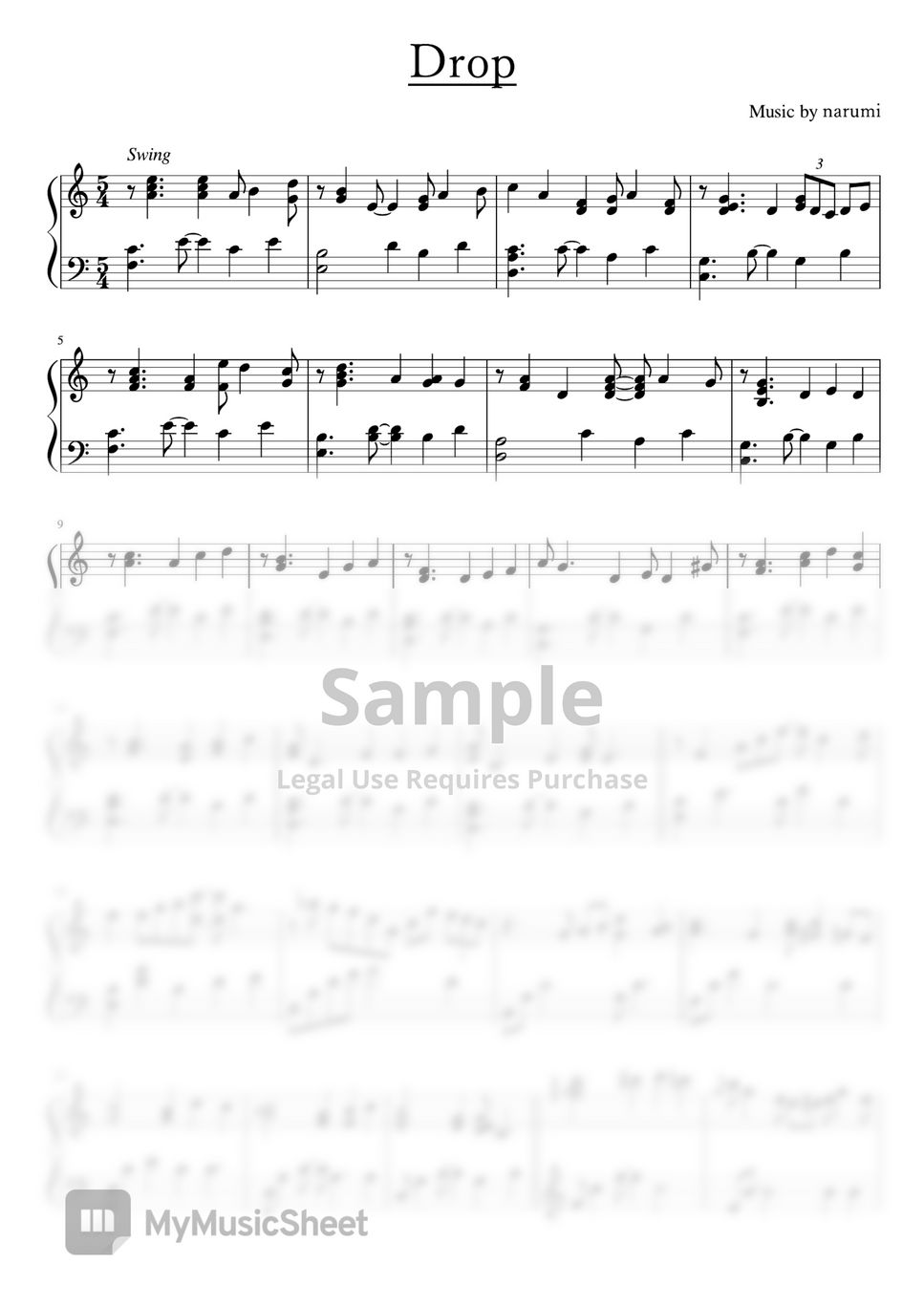 narumi - Drop Piano Partitura PDF | mymusic5