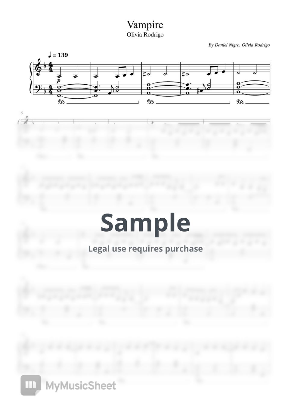 By Daniel Nigro, Olivia Rodrigo - Vampire (Olivia Rodrigo - For ...