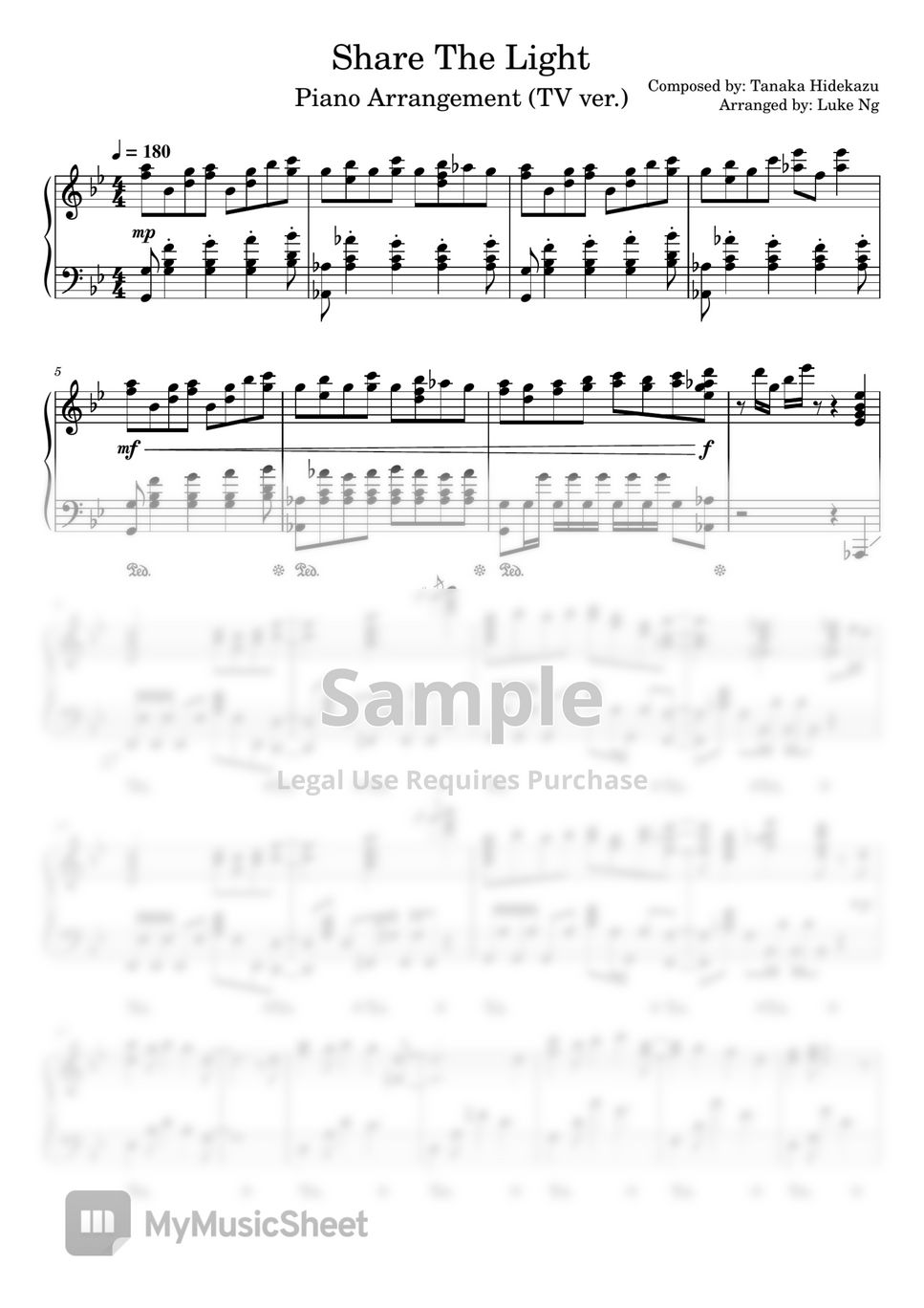 Run Girls Run - Share The Light (TV Ver.) 악보 by Luke Ng