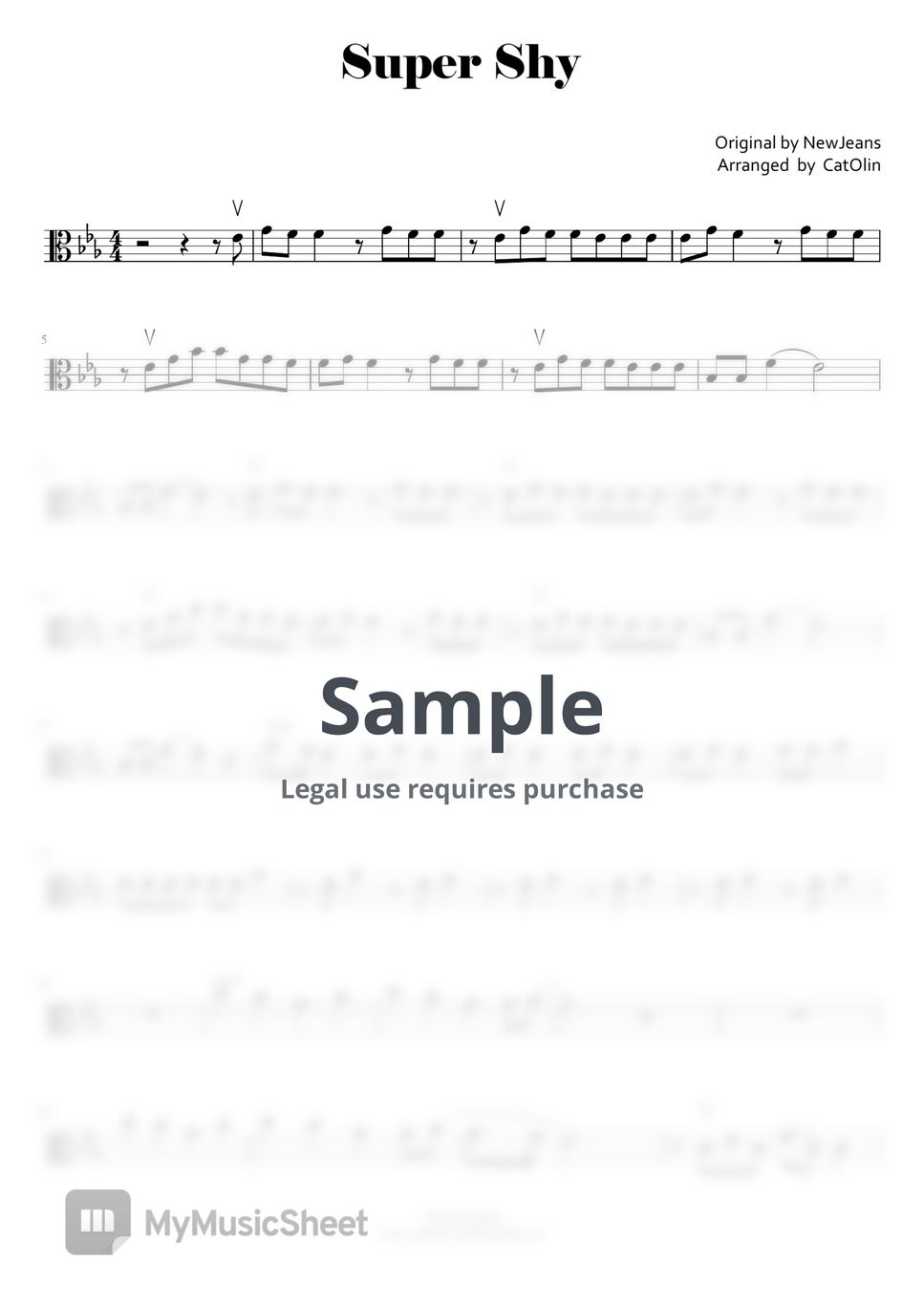 뉴진스 - Super Shy (비올라 ver.) Sheet Music by 캣올린CatOlin