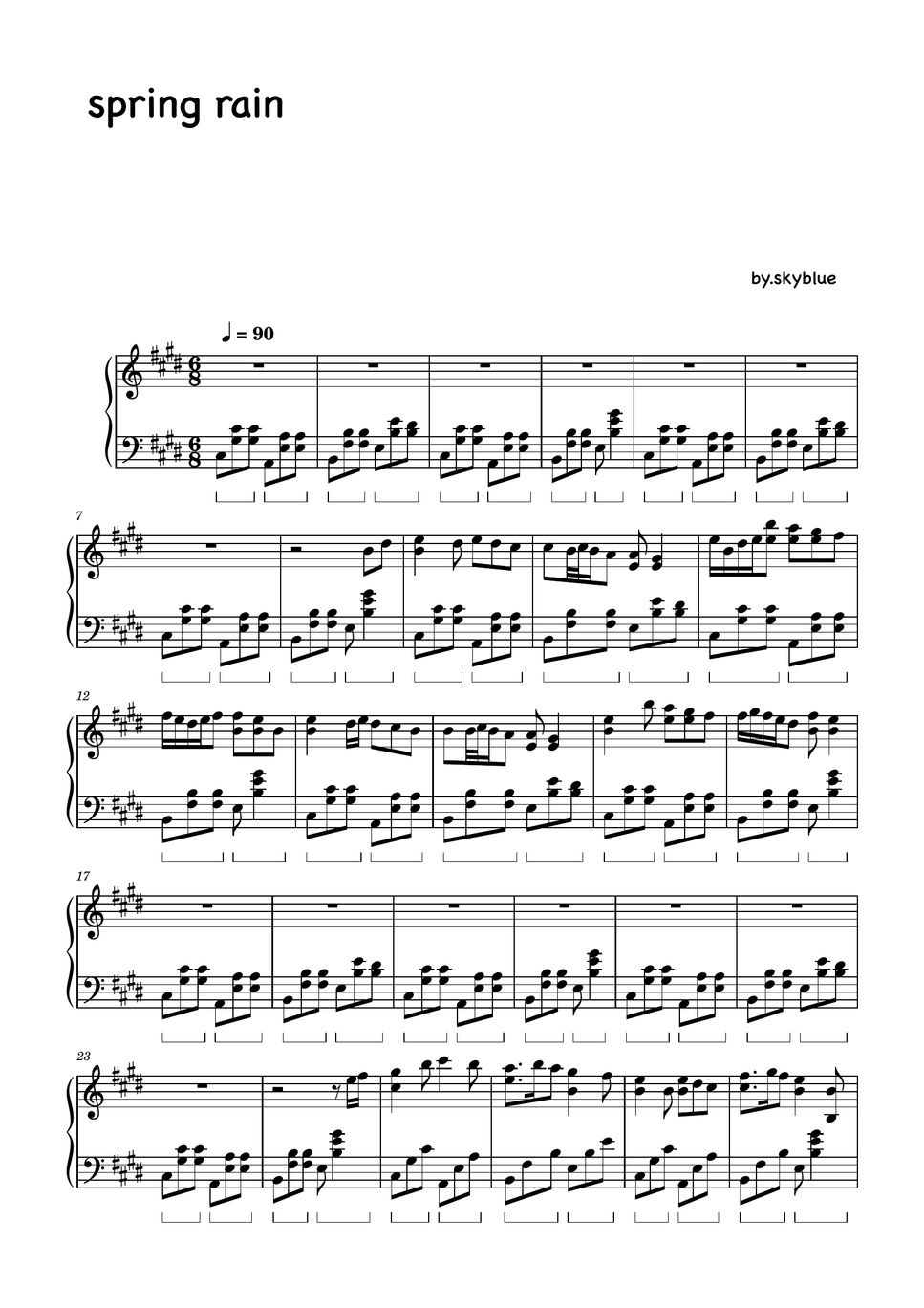 skybluemusic - Spring Rain Notenblatt by skybluemusic