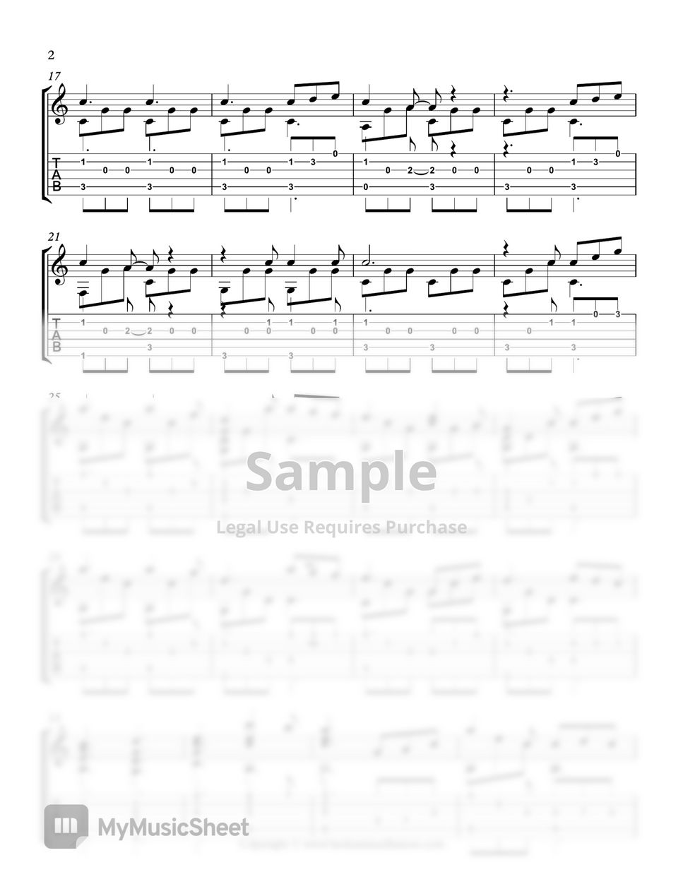 Calum Scott - You Are The Reason Tab + 1staff by Mohammad Lameei