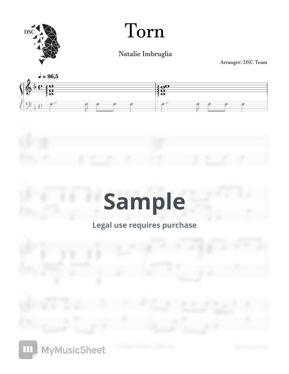 Natalie Imbruglia - Torn Sheet Music by Digital Scores Collection