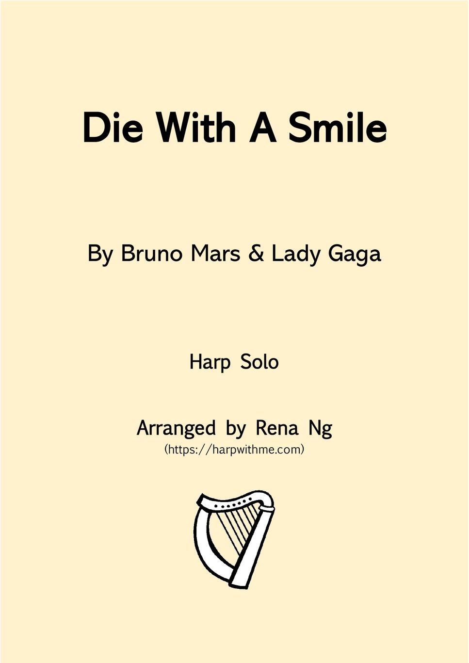 Bruno Mars & Lady Gaga - Die With A Smile (Harp Solo) Sheet Music by ...