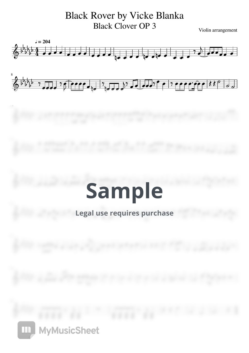 Vicke Blanka - Black Rover by Vicke Blanka - Black Clover OP 3 - Violin ...