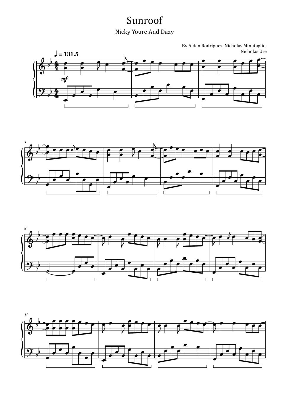 Aidan Rodriguez, Nicholas Minutaglio, Nicholas Ure - Sunroof (Nicky ...