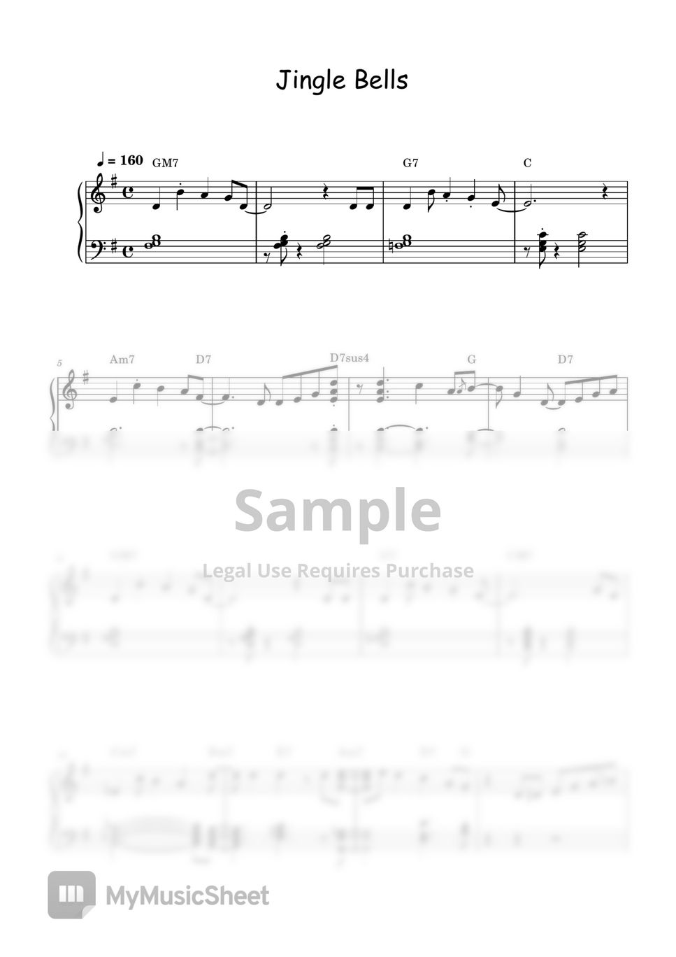 James Lord Pierpont - jingle bells -Easy Jazz version Sheets by Mint Cherry
