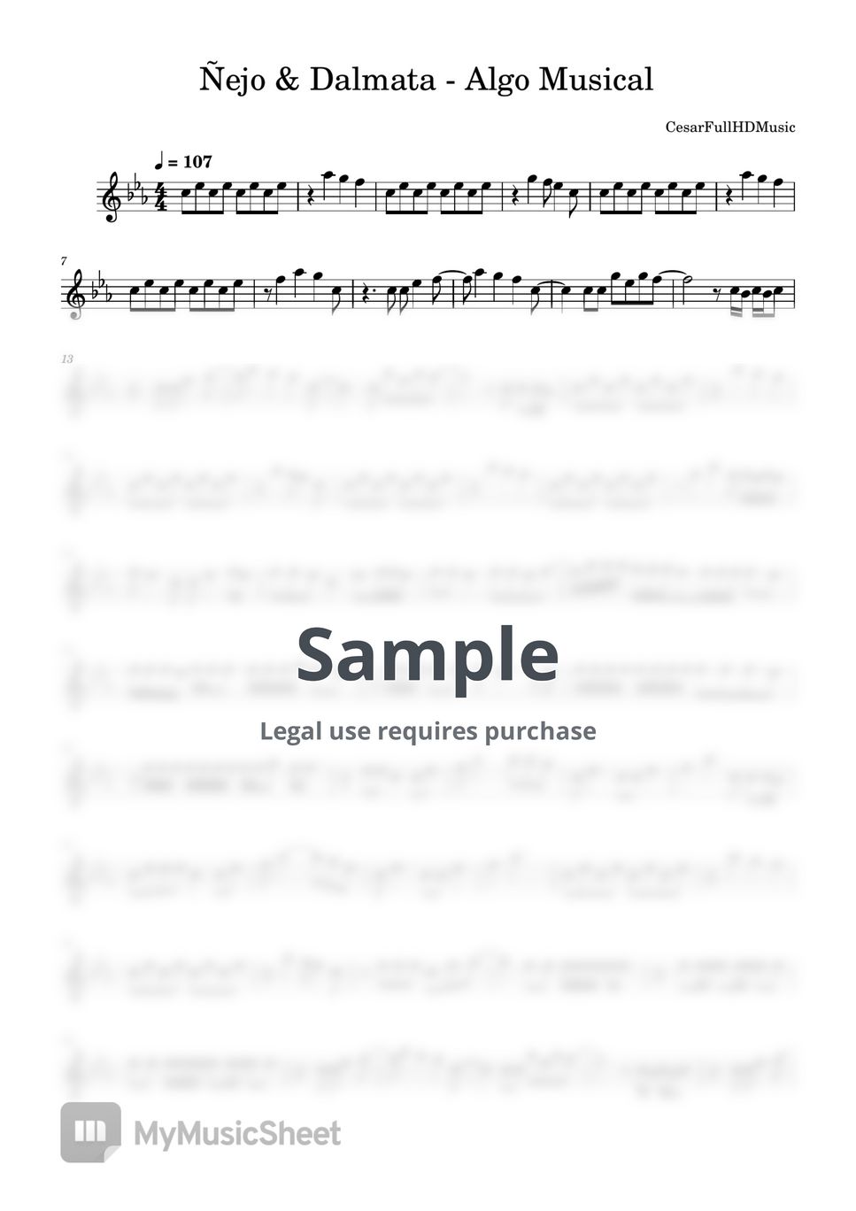 Ñejo & Dalmata - Algo Musical Sheets