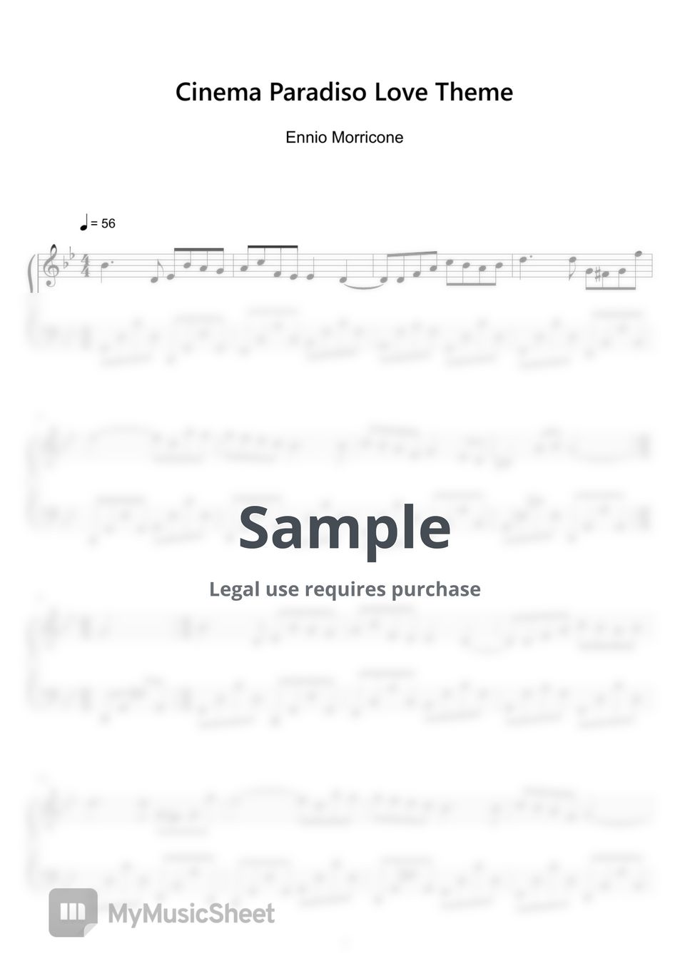 Ennio Morricone - Cinema Paradiso Love Theme (sheet music, midi ...