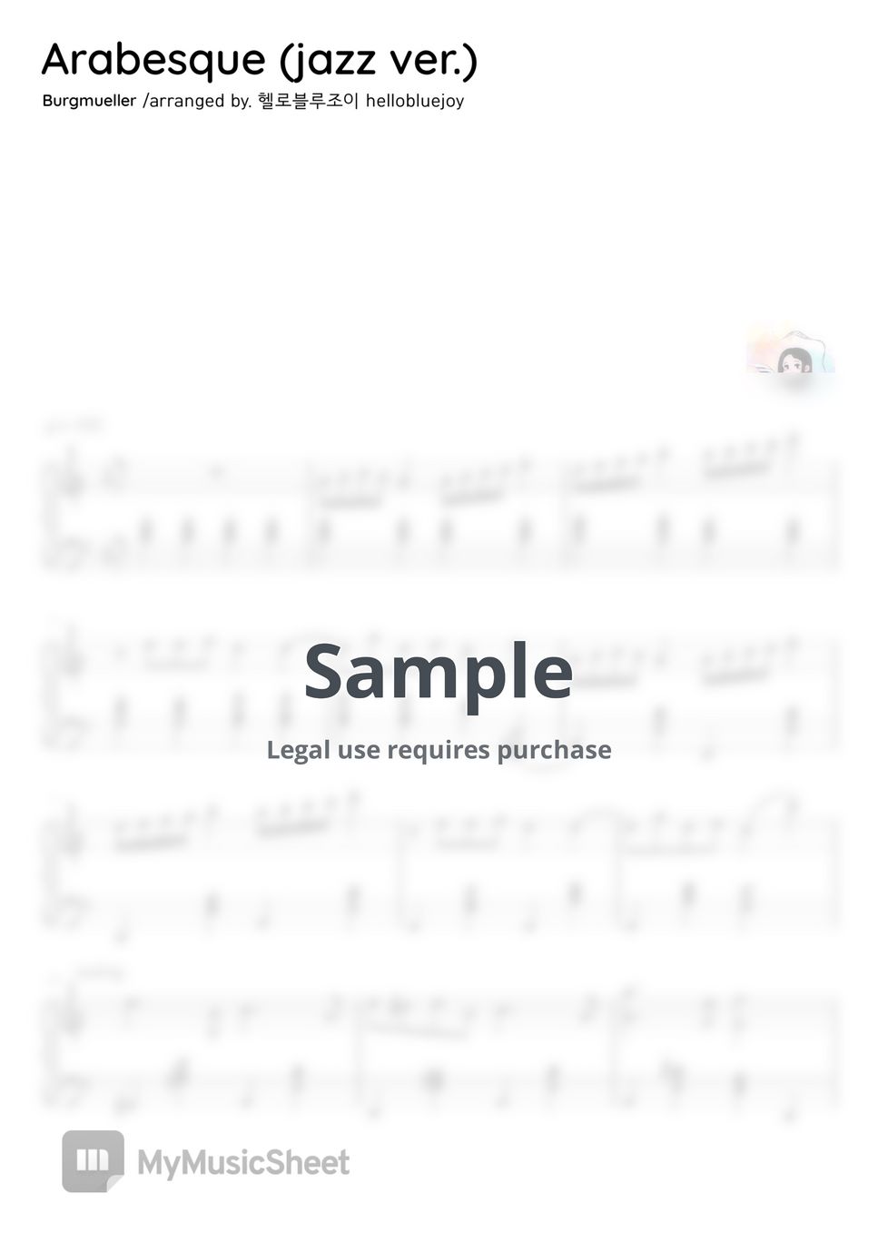 Burgmueller - Arabesque (jazz ver.) Sheets by 헬로블루조이 hellobluejoy