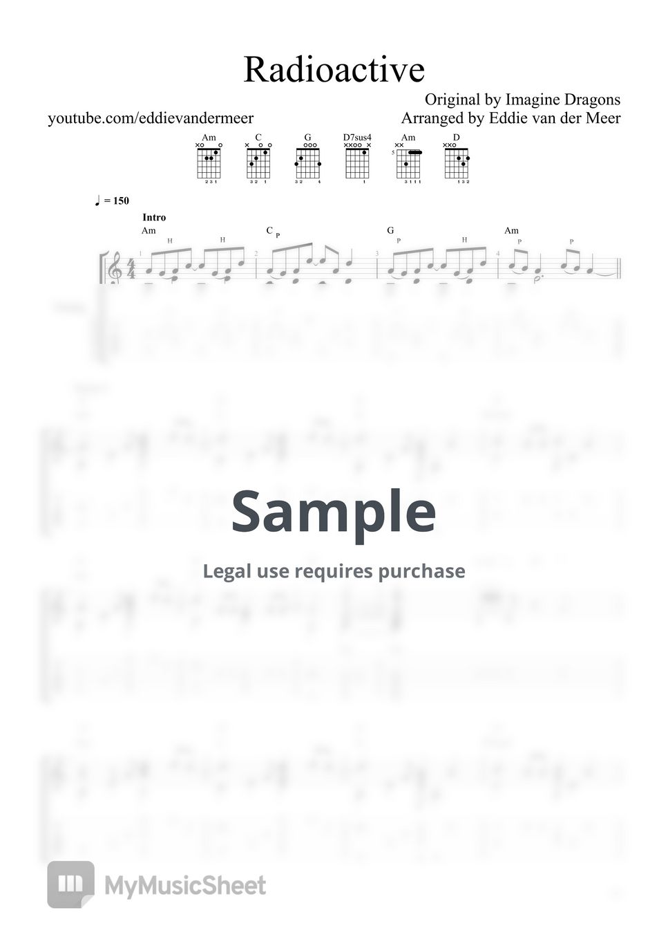 Imagine Dragons - Radioactive Tab + 1staff by Eddie van der Meer