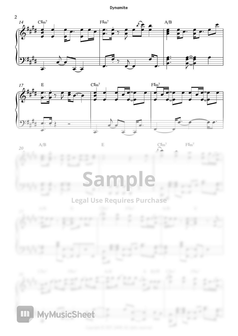 BTS - Dynamite Partitura by GAON