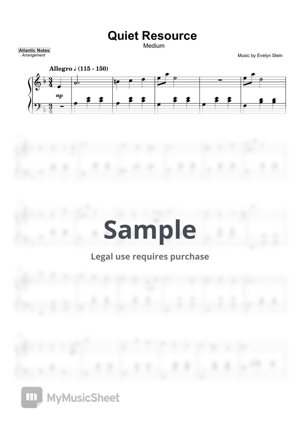 Evelyn Stein - Quiet Resource 악보 by Atlantic Notes