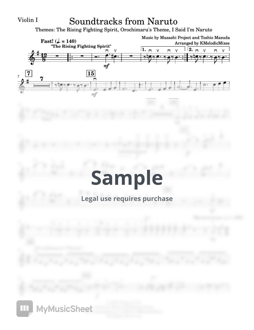 Musashi Project and Toshio Masuda - Soundtracks from Naruto (Violin 1 ...