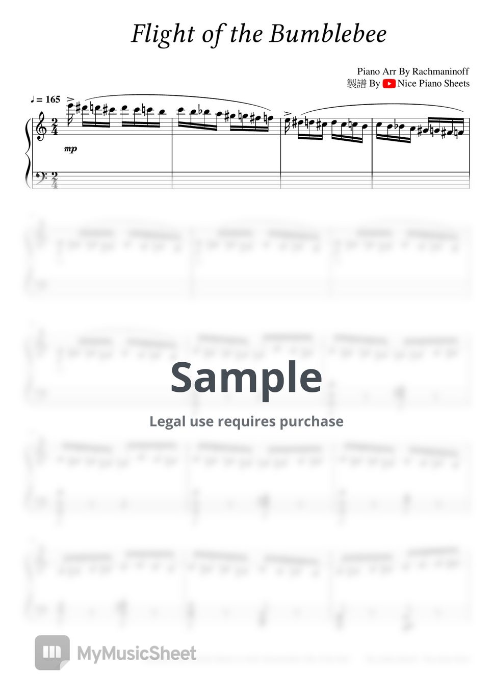 Rimsky-Korsakov - Flight of the Bumblebee Sheet Music by Nice piano sheets