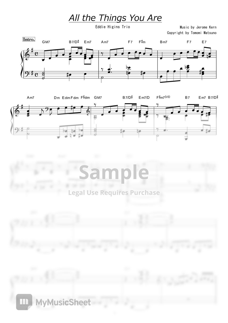 Eddie Higgins Trio - All the Things You Are Sheet Music by piano*score